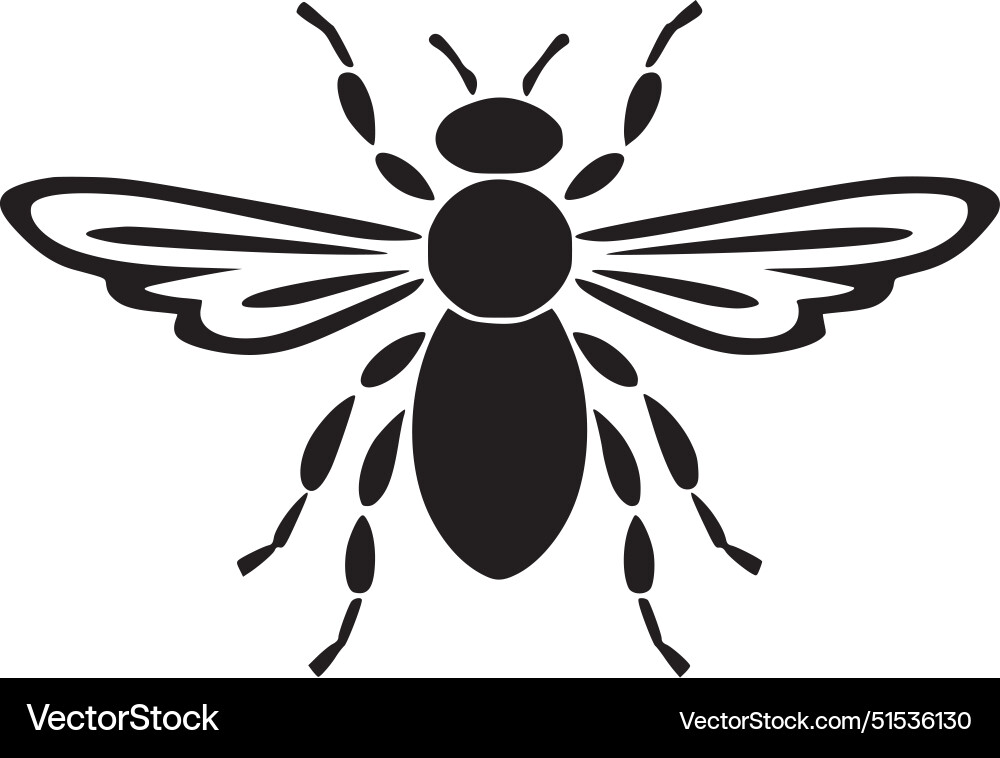 Fly - black and white isolated icon Royalty Free Vector