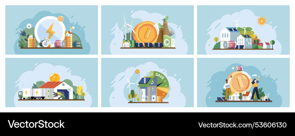 Innovative green energy solutions and sustainable Vector Image