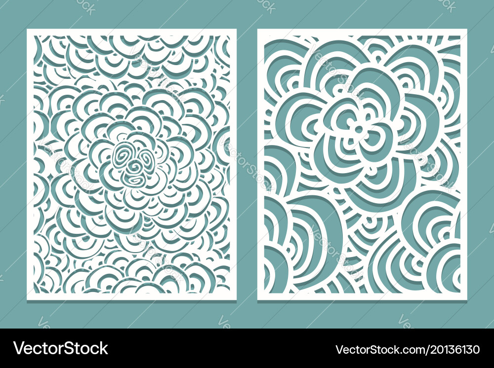 Laser Cut Panel Pattern Templates Royalty Free Vector Image