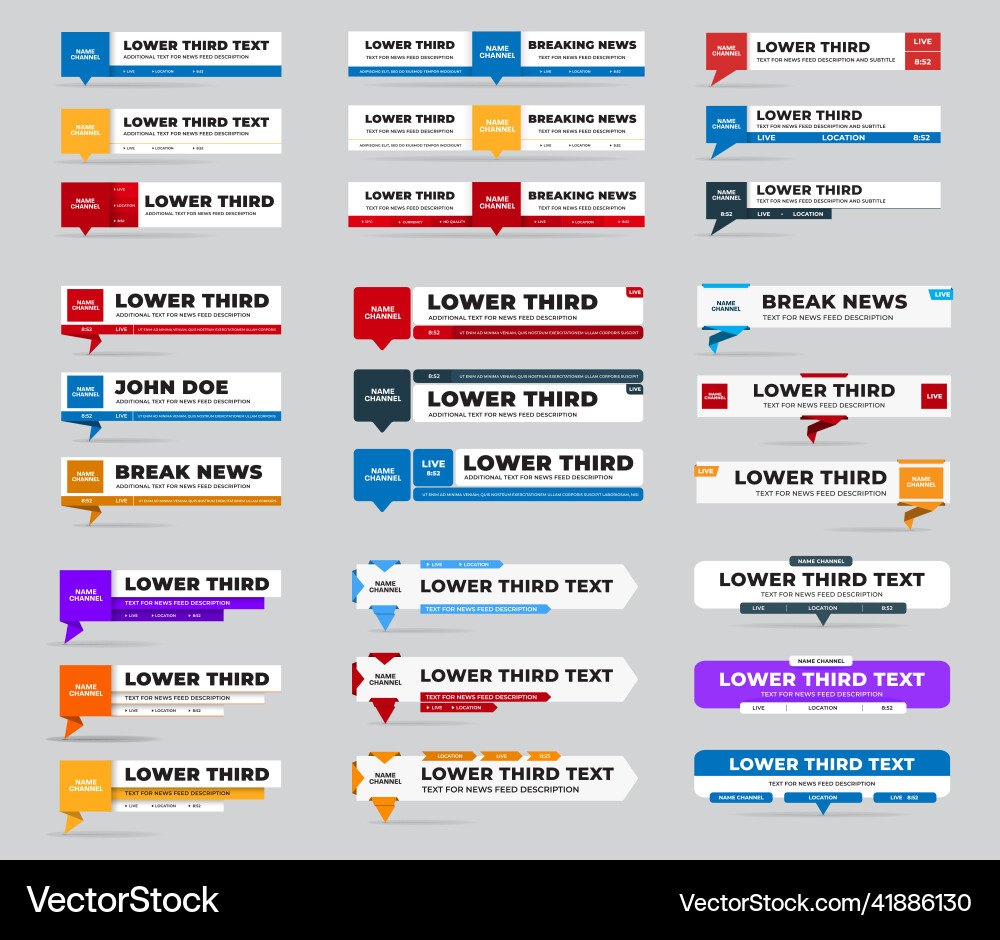 Lower third with news feed dashboard for name Vector Image