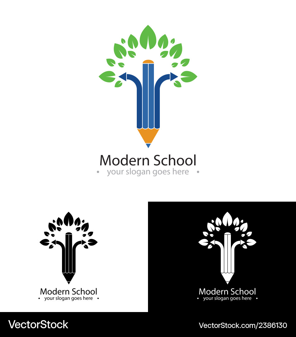 Modern school logo Royalty Free Vector Image - VectorStock