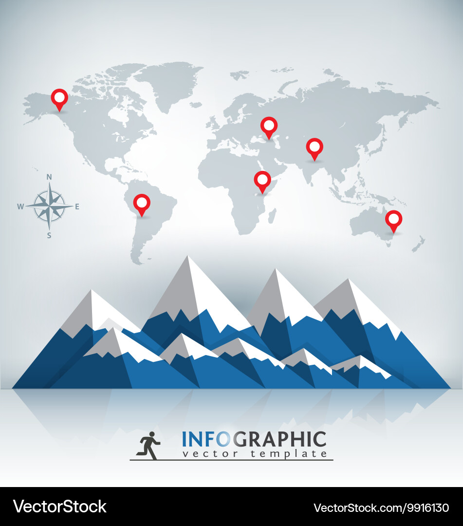 Mountain infographic Royalty Free Vector Image