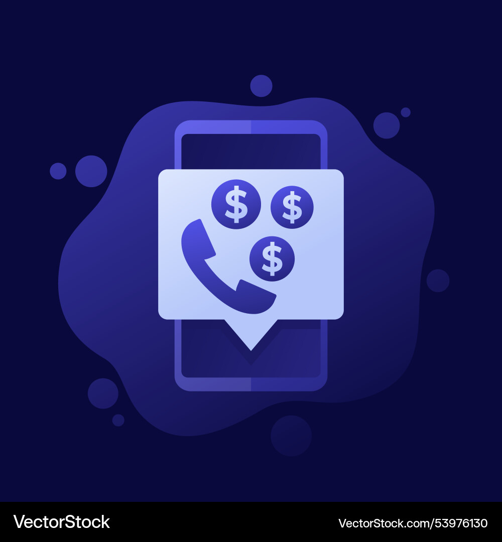 Phone call cost icon design Royalty Free Vector Image