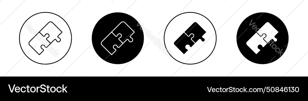 Puzzle icon set piece jigsaw match symbol Vector Image