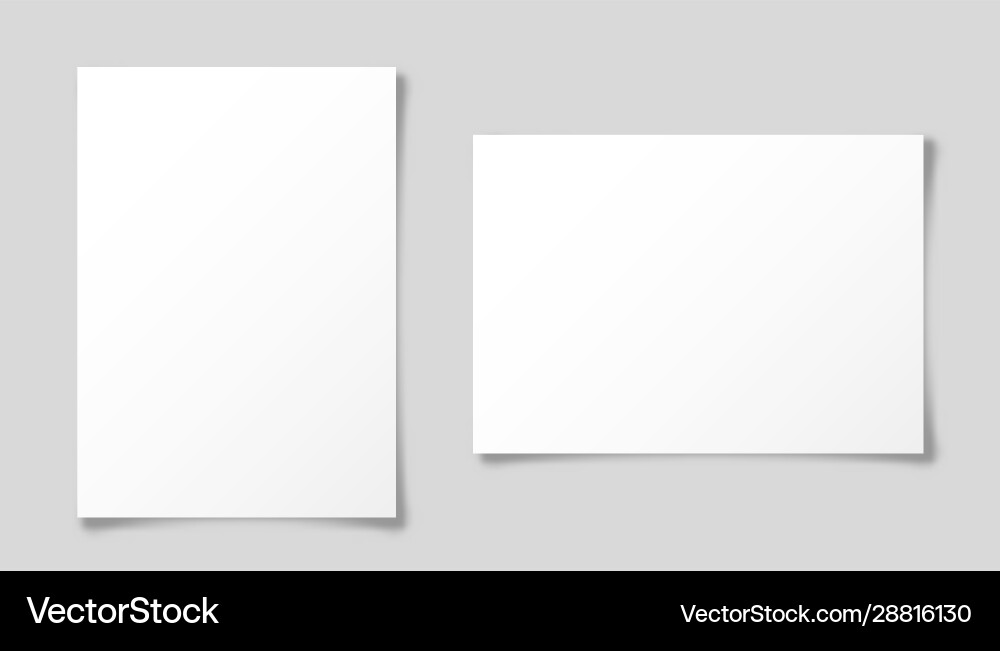 Realistic blank paper sheet with shadow in a4 Vector Image