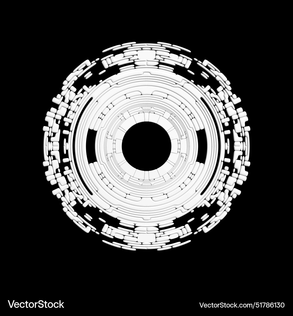 Set of round segmented hifi user interface Vector Image