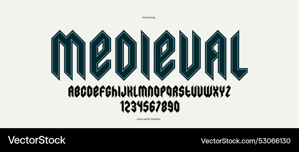 Sharp and bold gothic font for logo creation Vector Image