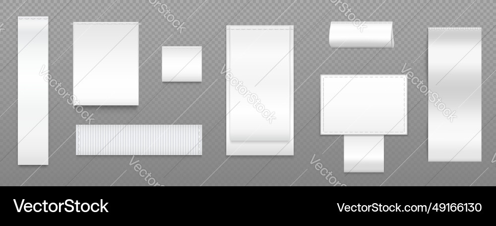 Textile sewn labels for tagging clothes Royalty Free Vector