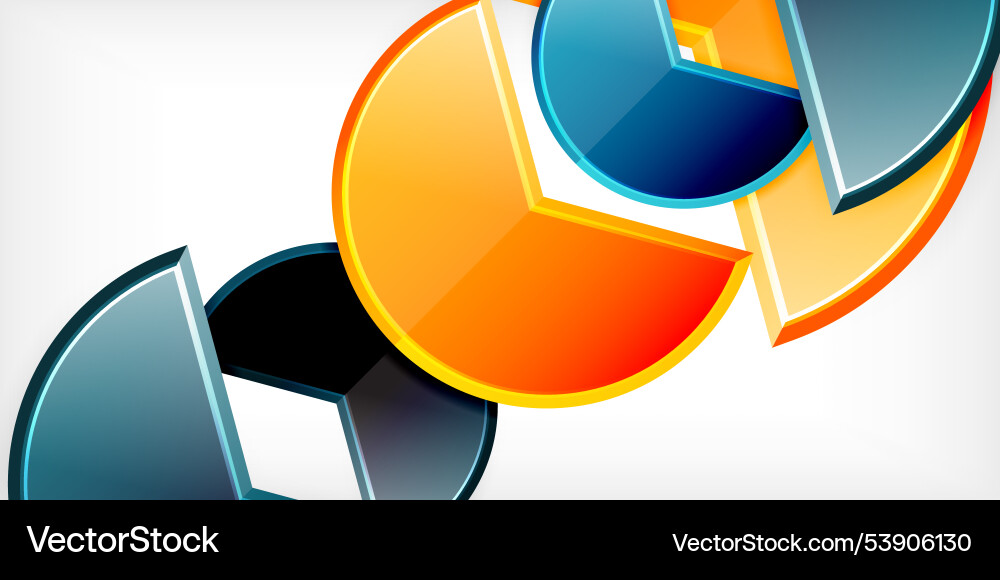 Trendy round shapes with triangular angle design Vector Image