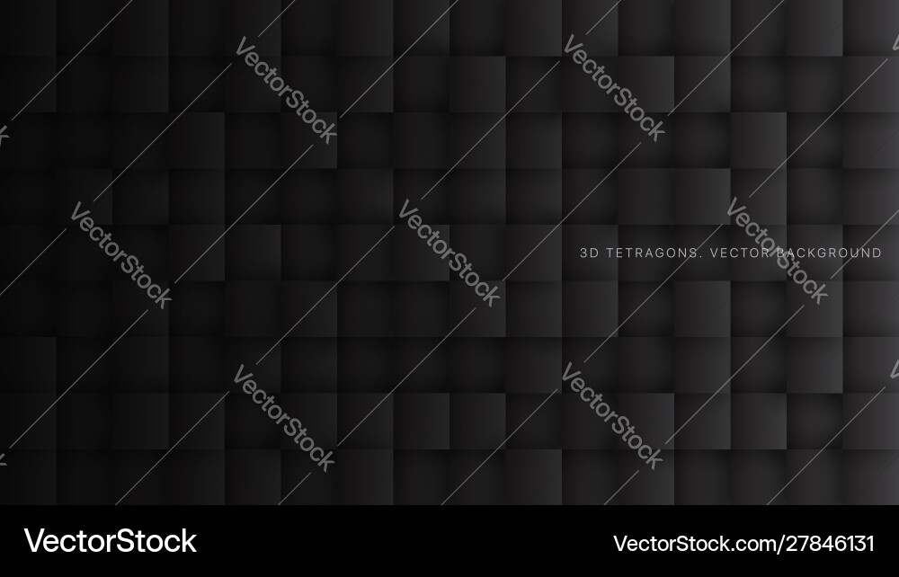 3d squares dark gray abstract background Vector Image