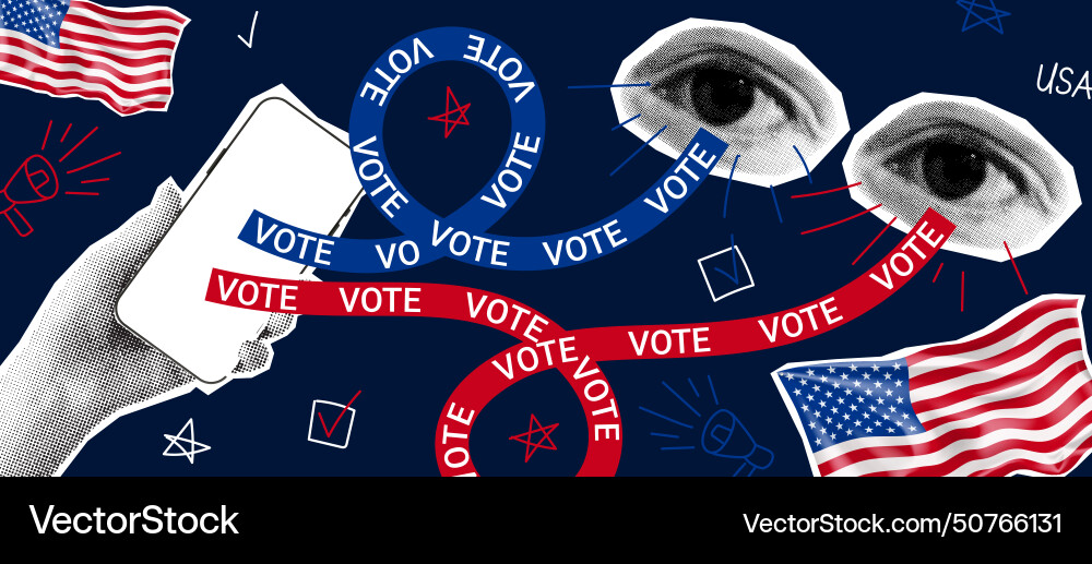 Banner for us presidential election Royalty Free Vector