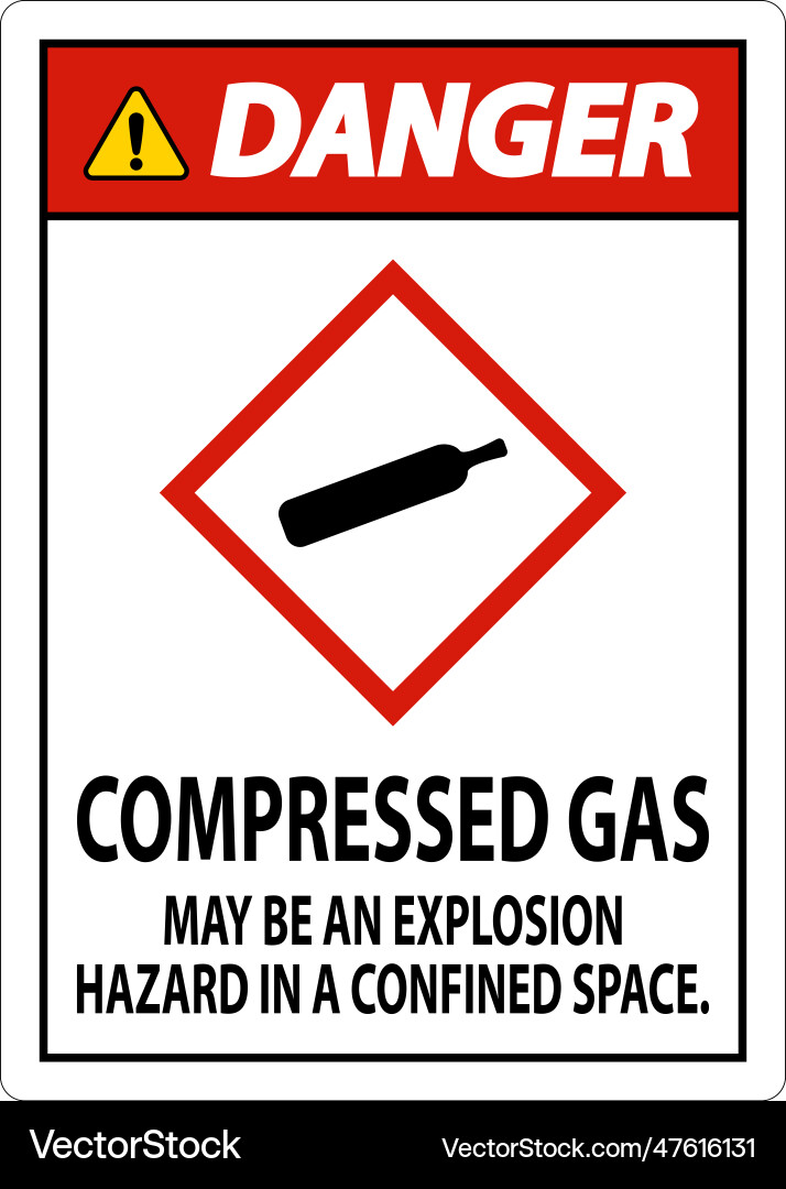 Compressed Gas Danger Sign - GHS Pictogram Vector Image