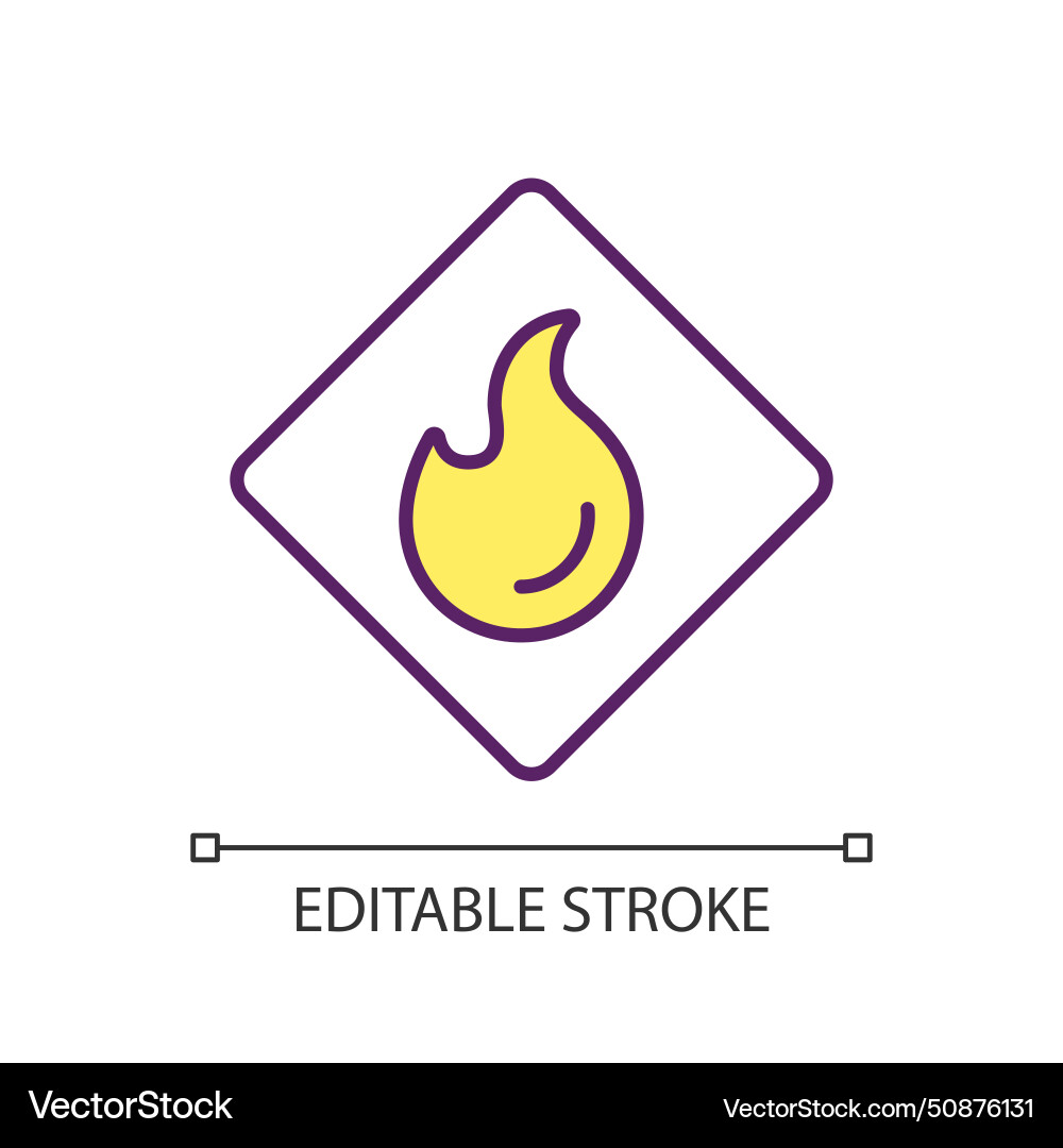 Danger materials marking rgb color icon Royalty Free Vector