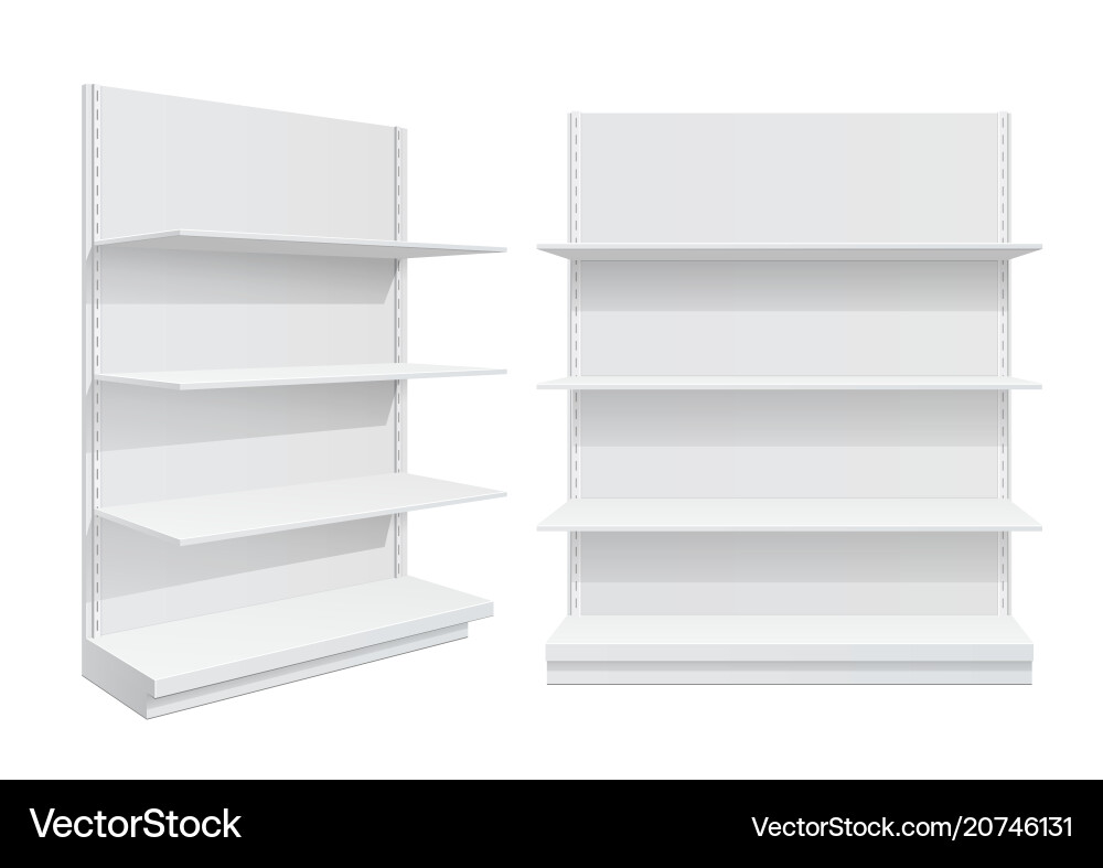 Display rack shelves for supermarket Royalty Free Vector