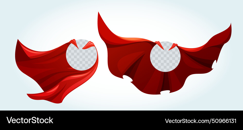 Flowing scarlet cloaks with round transparent Vector Image