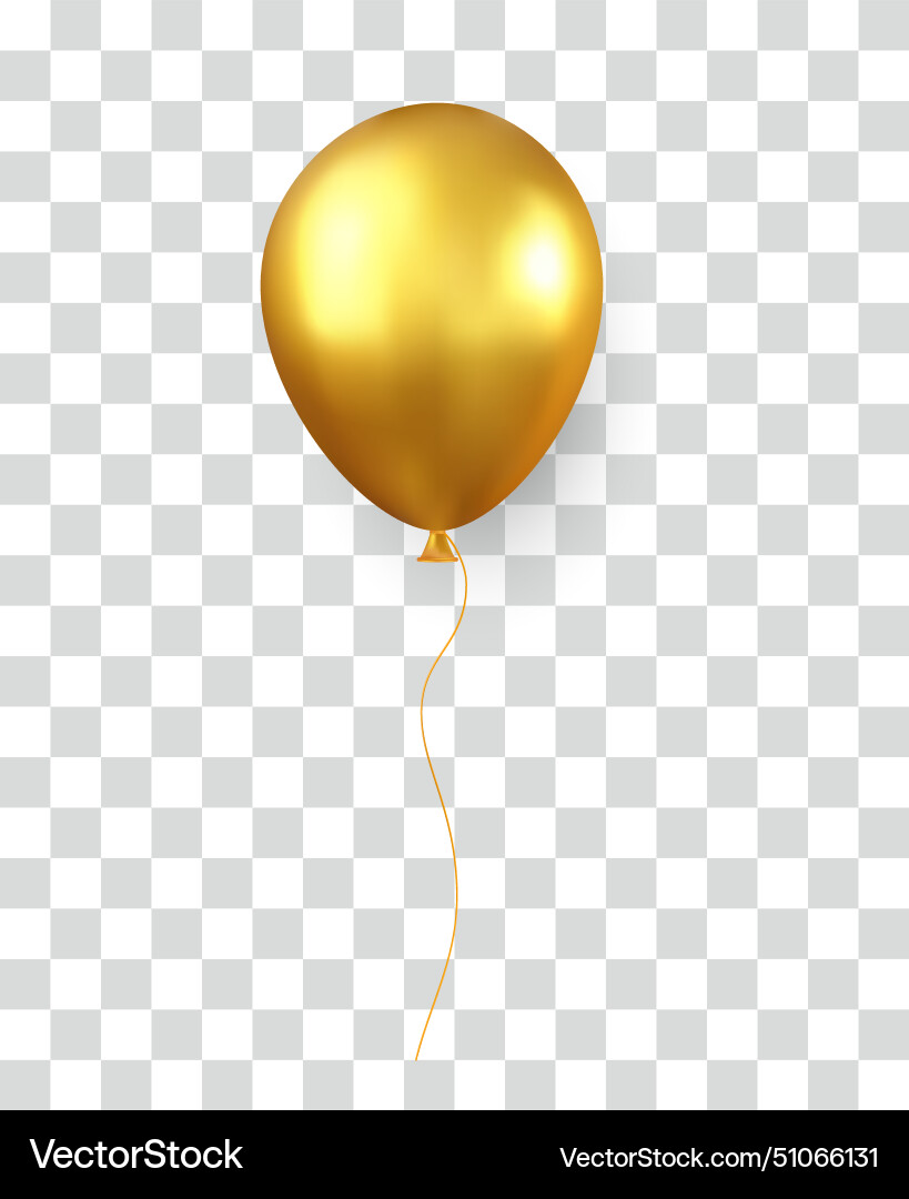 Golden balloon on transparent background Vector Image
