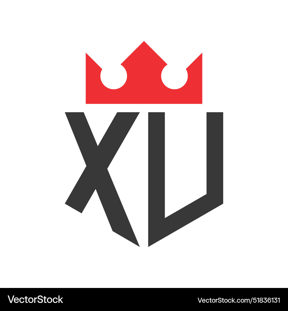 Letter xu crown logo Royalty Free Vector Image