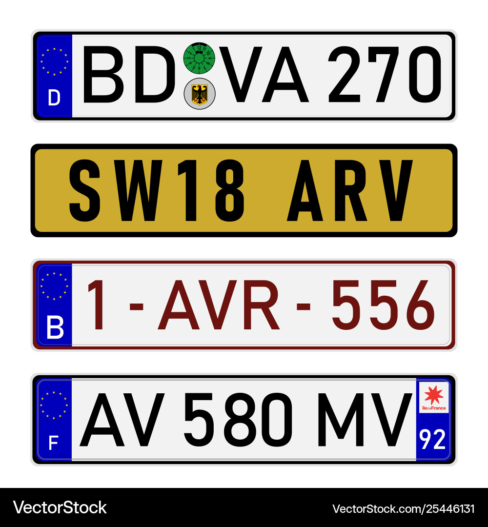 License plate numbers Royalty Free Vector Image