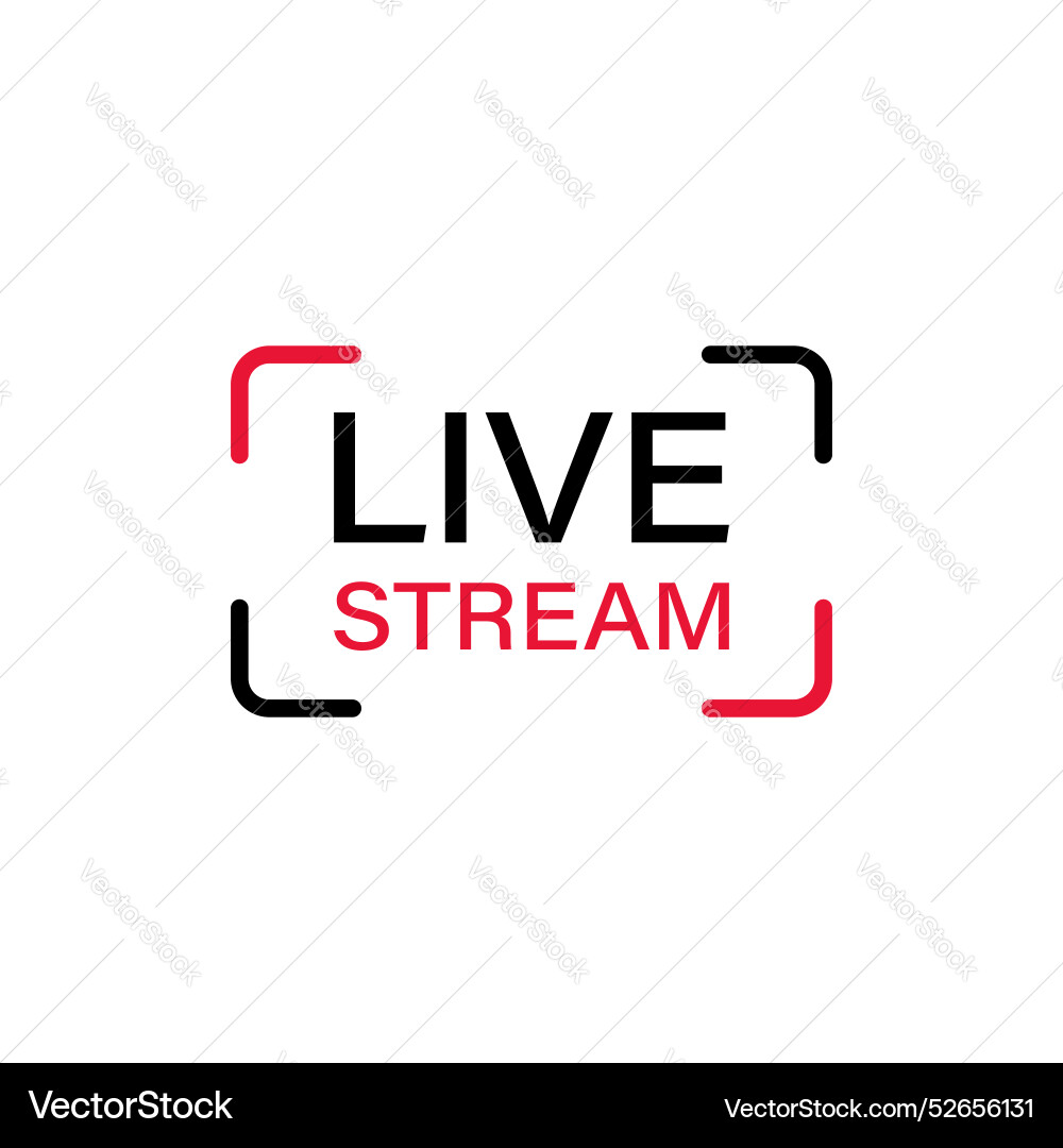 Live stream button icon in flat style webinar Vector Image