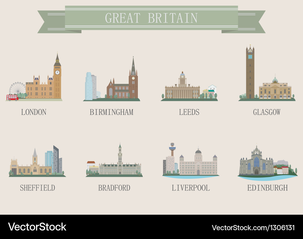 London Skyline Icons Royalty Free Vector Image
