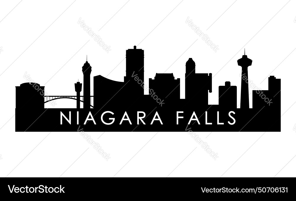 Niagara falls skyline silhouette black niagara Vector Image