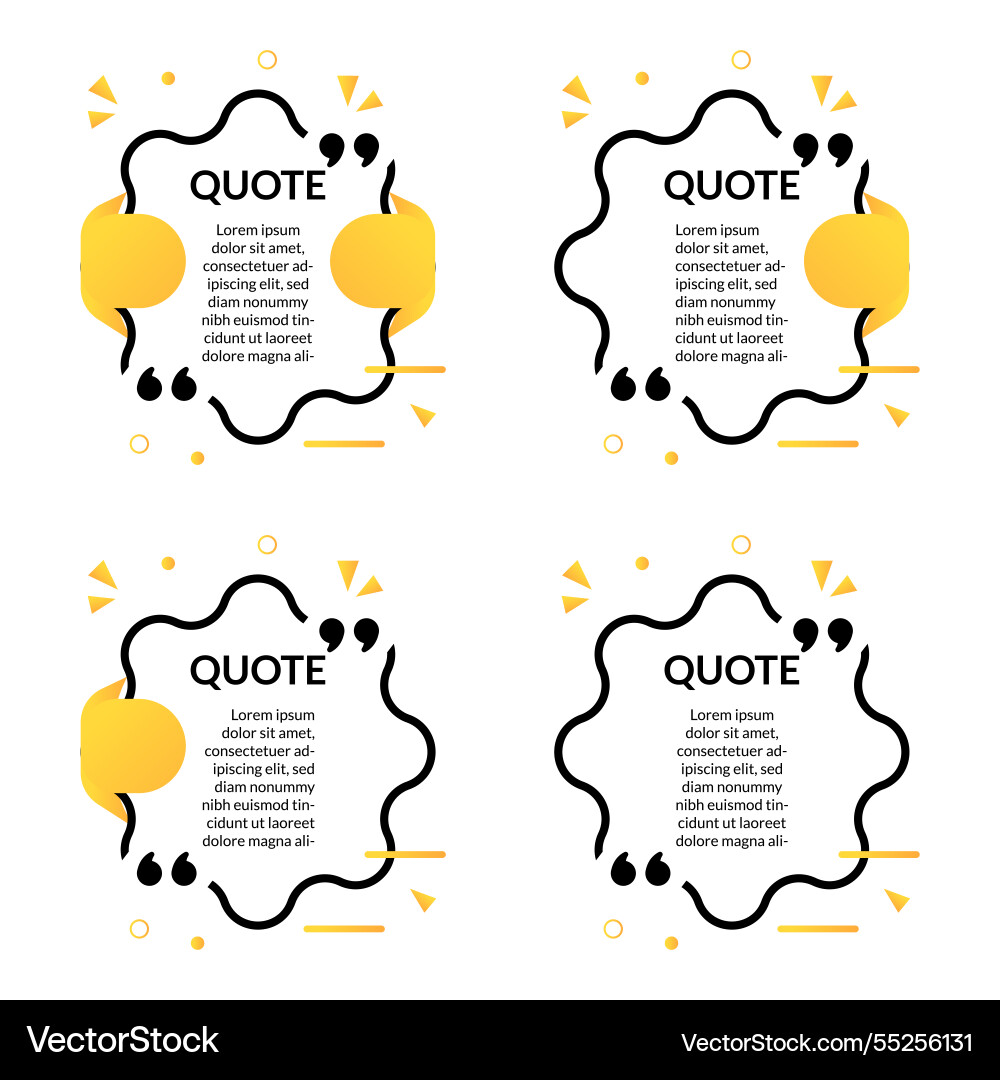Set of rounded circle jagged quotes frame Vector Image
