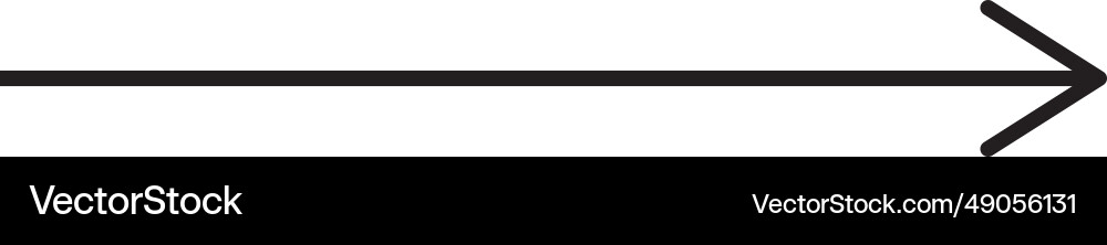 Straight long arrow right thin line black cursor Vector Image