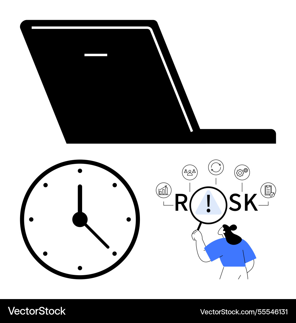 Time management risk analysis and digital Vector Image