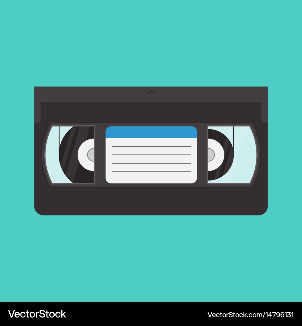 Vhs cassette in a flat style Royalty Free Vector Image