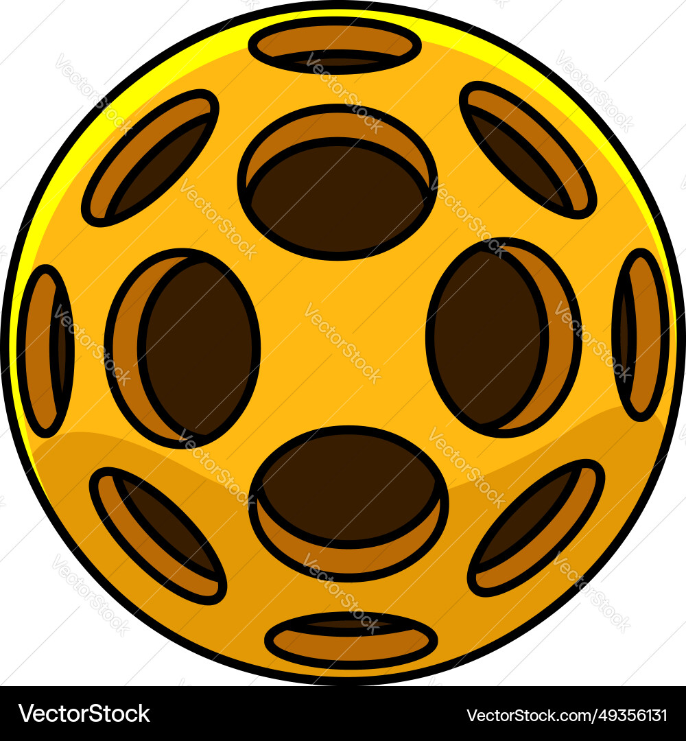 Yellow cartoon pickleball ball Royalty Free Vector Image