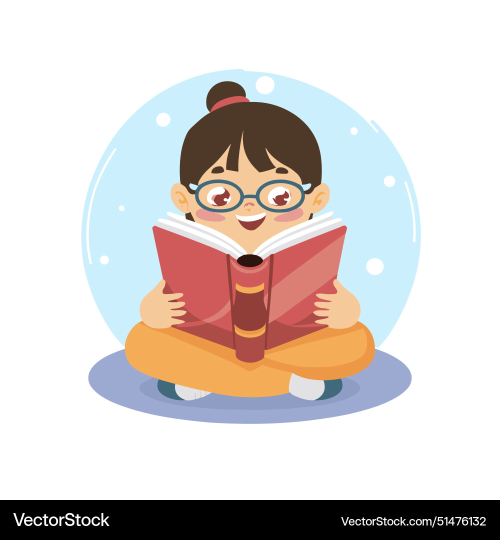 Children reading book concept Royalty Free Vector Image