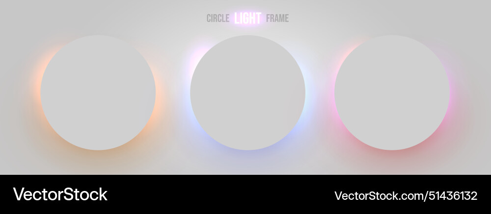 Colorful neon light frame collection futuristick Vector Image