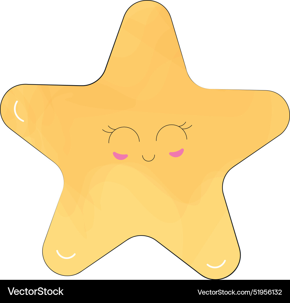 Cute star character cartoon Royalty Free Vector Image