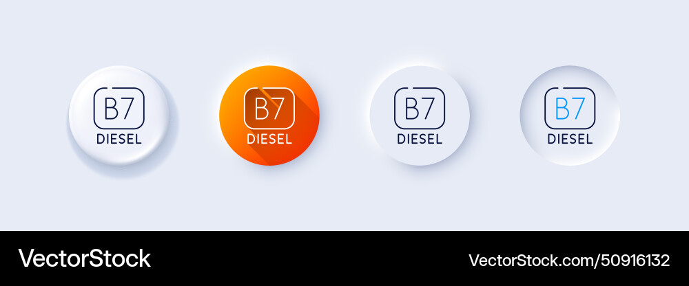 Diesel line icon b7 fuel sign icons Royalty Free Vector