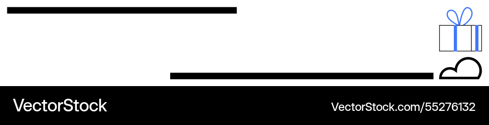 Horizontal black lines with icon of gift box Vector Image