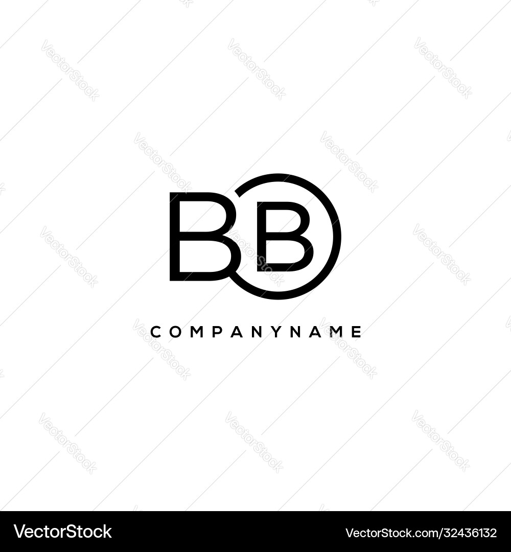 Initial bb letter logo with circle template Vector Image