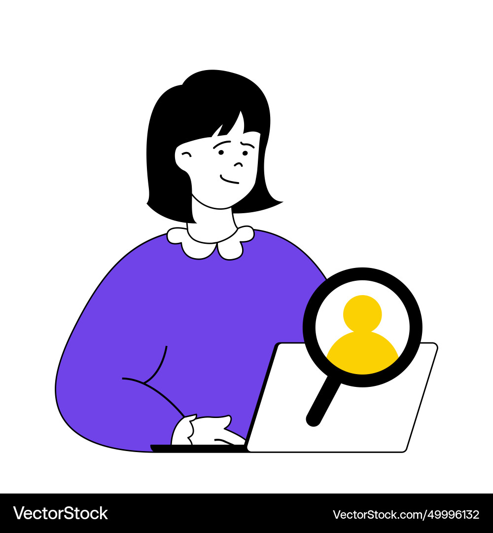 Recruitment concept with cartoon people in flat Vector Image