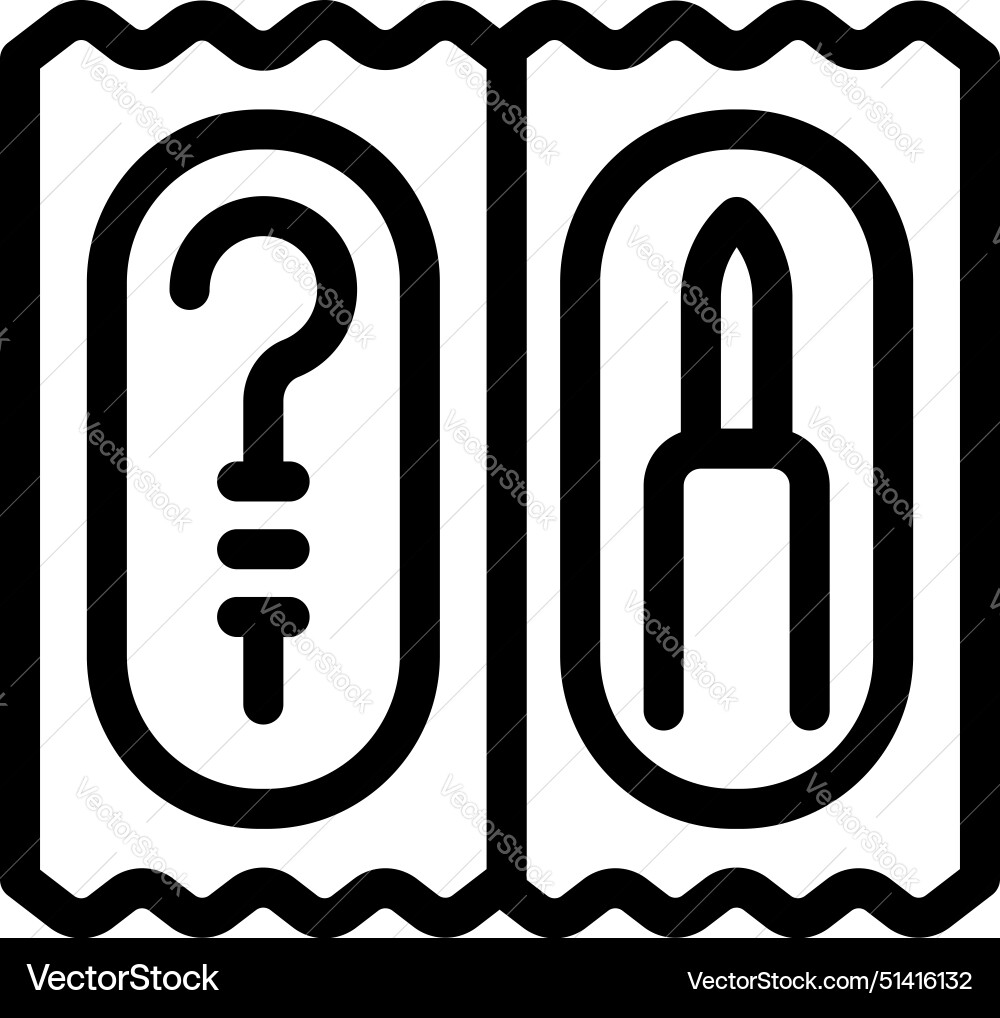 Restaurant menu icon with question mark Royalty Free Vector