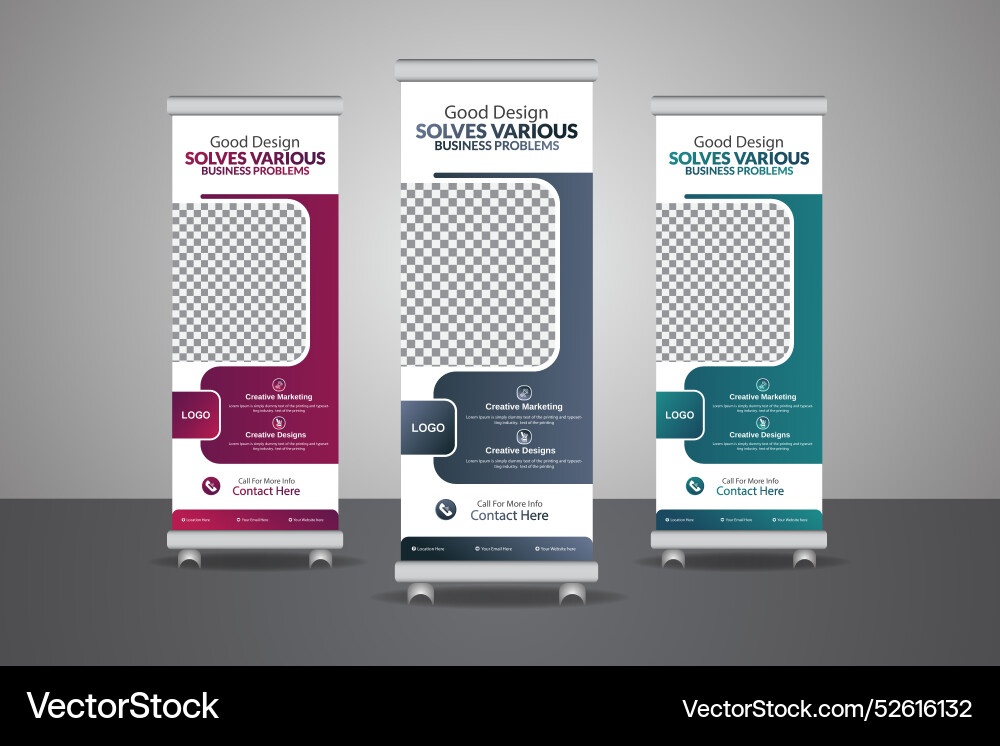Roll up ads leaflet business template Royalty Free Vector
