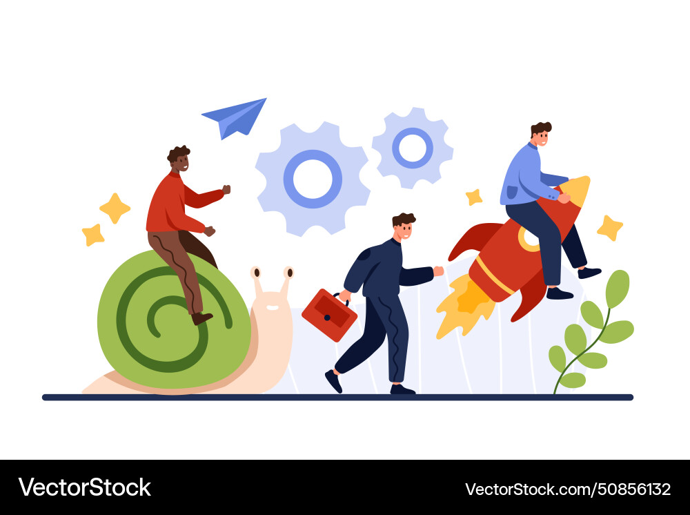 Slow and fast strategy for career skills Vector Image