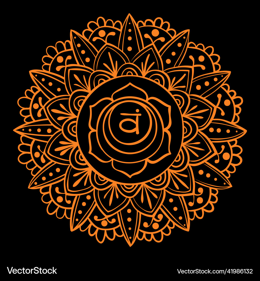 Swadhisthana art the second sacral chakra hand Vector Image
