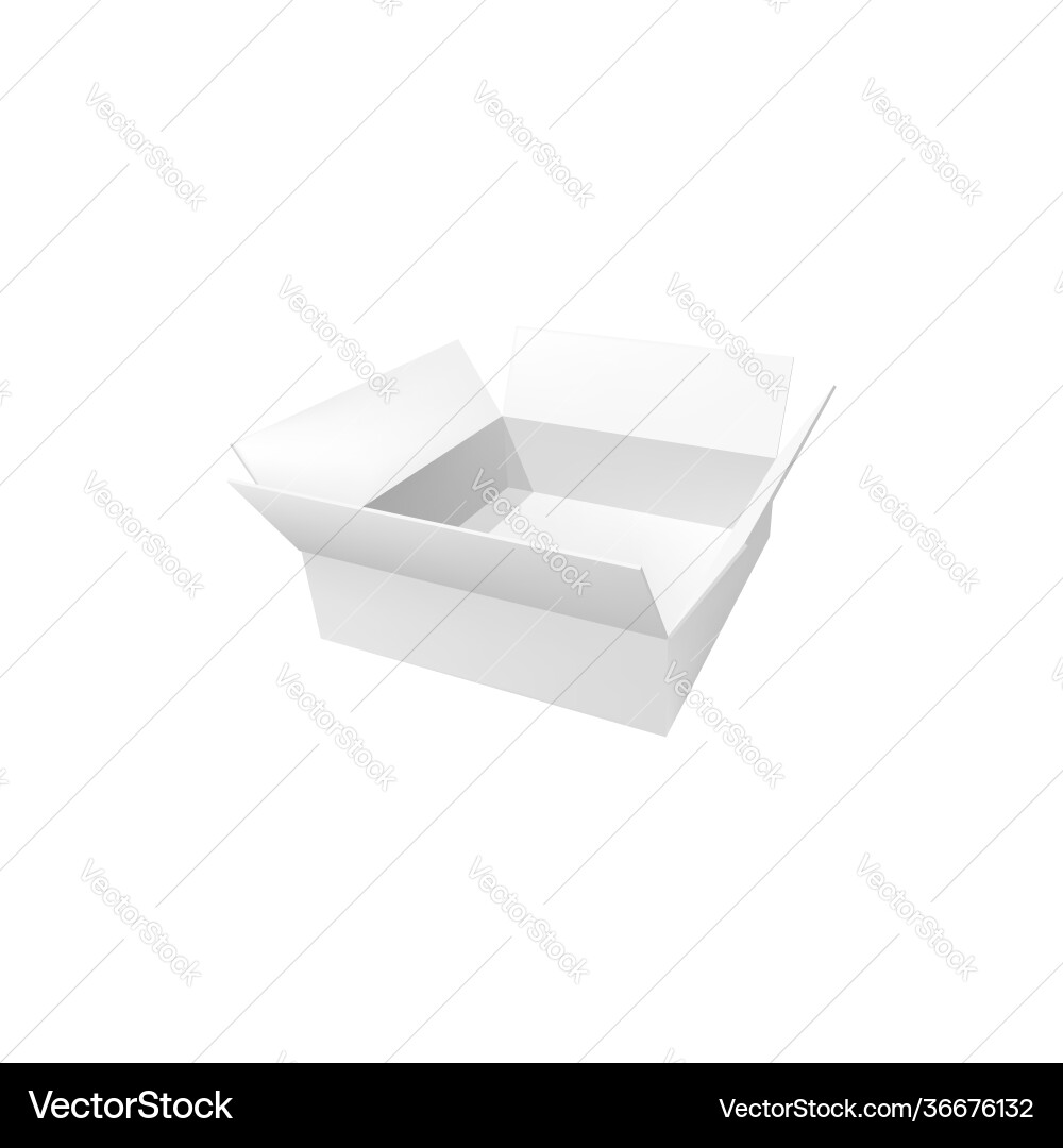 White box 3d parcel mockup with flap lids Vector Image