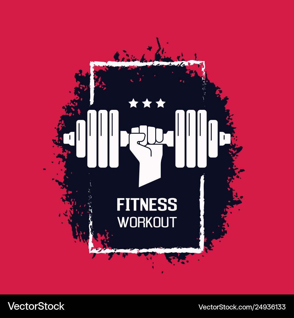 Fitness workout sign Royalty Free Vector Image