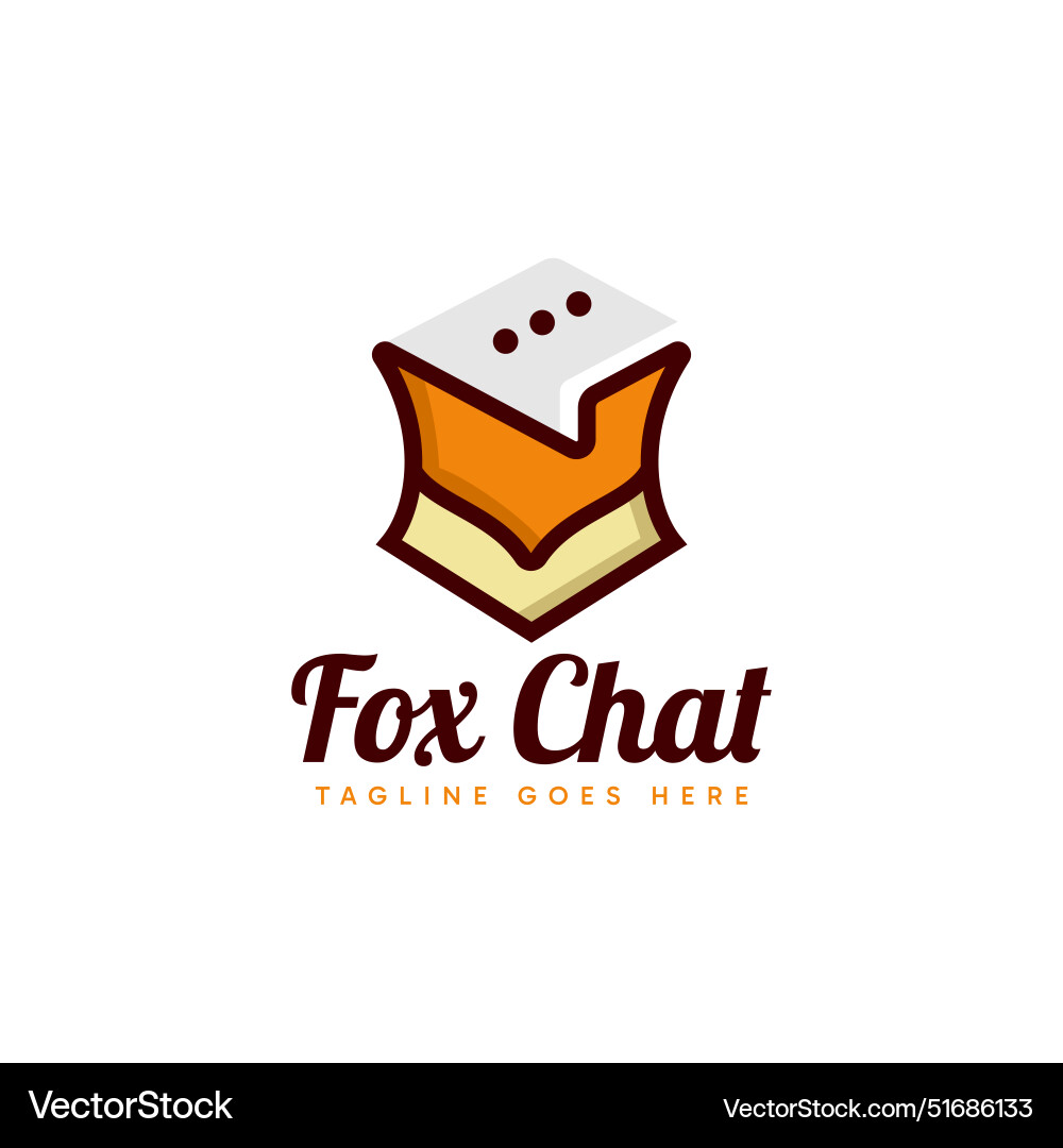 Fox chat logo design abstract head combined Vector Image