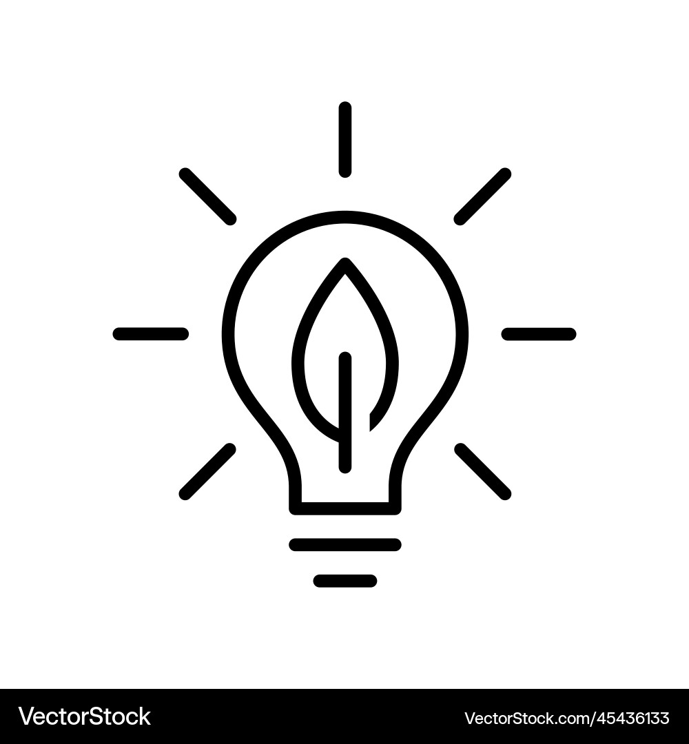 Outline of light bulb icon on white background Vector Image