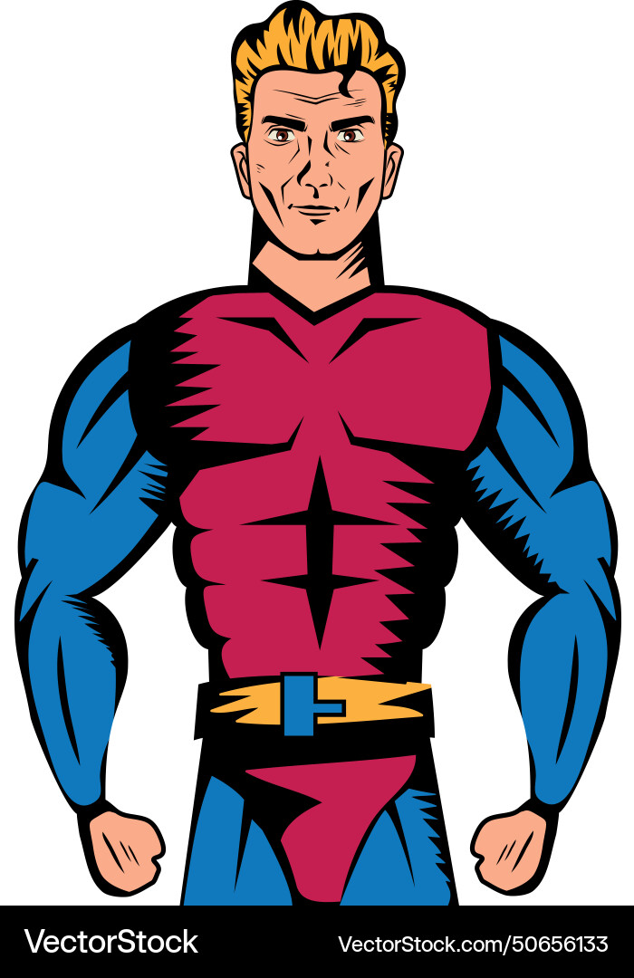 Superhero pop art strong Royalty Free Vector Image