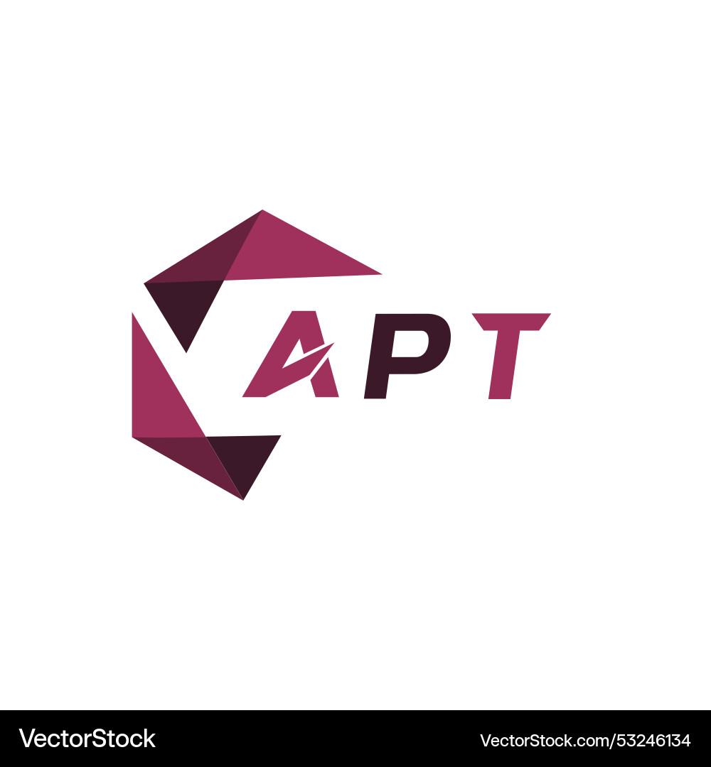 Apt creative minimalist letter logo unique Vector Image