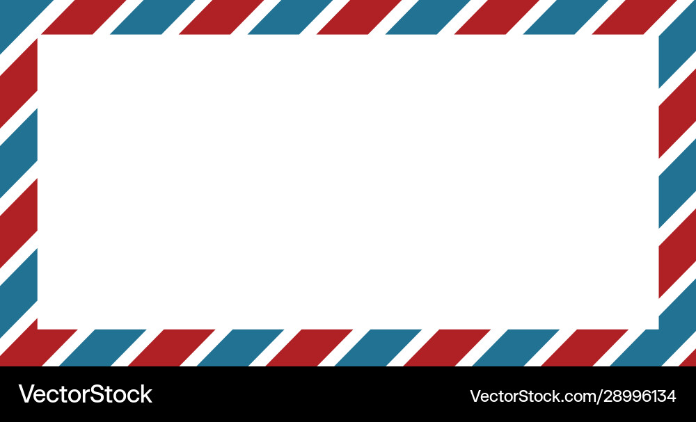 Classic envelope border with red and blue colors Vector Image