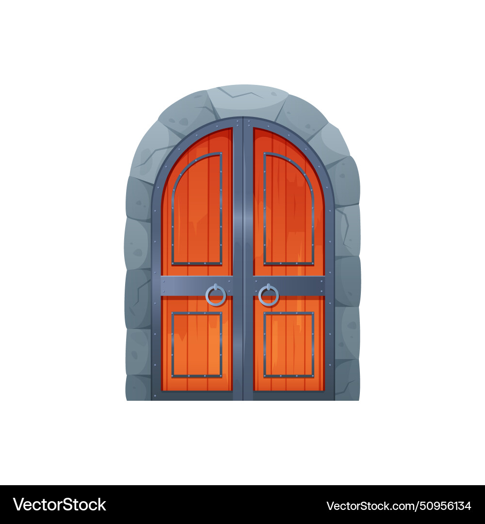 Closed gate to the castle Royalty Free Vector Image