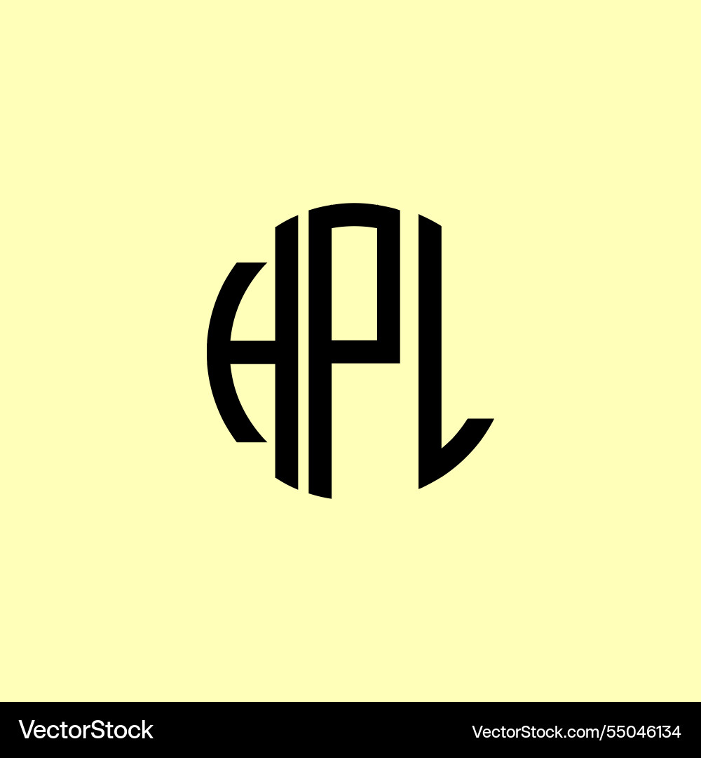 Creative rounded initial letters hpl logo Vector Image